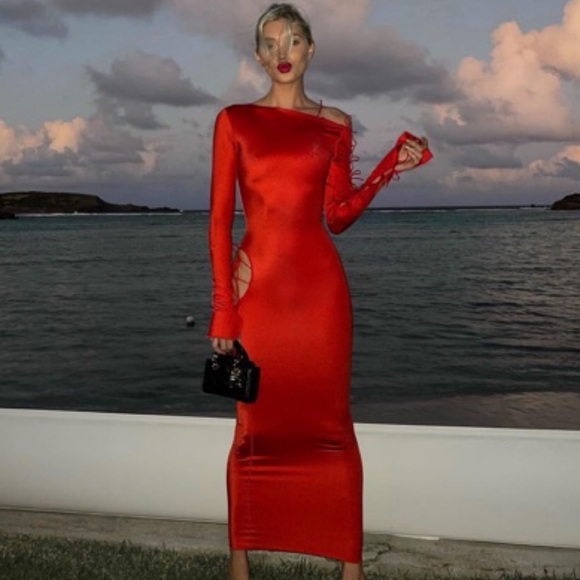 REVOLVE | Dresses | Red Cut Out Lace Up Dress | Poshmark
